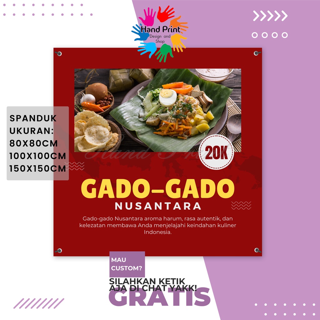 Jual Cetak Spanduk Banner Jualan Gado gado Ketoprak Lotek Pecel Karedok ...