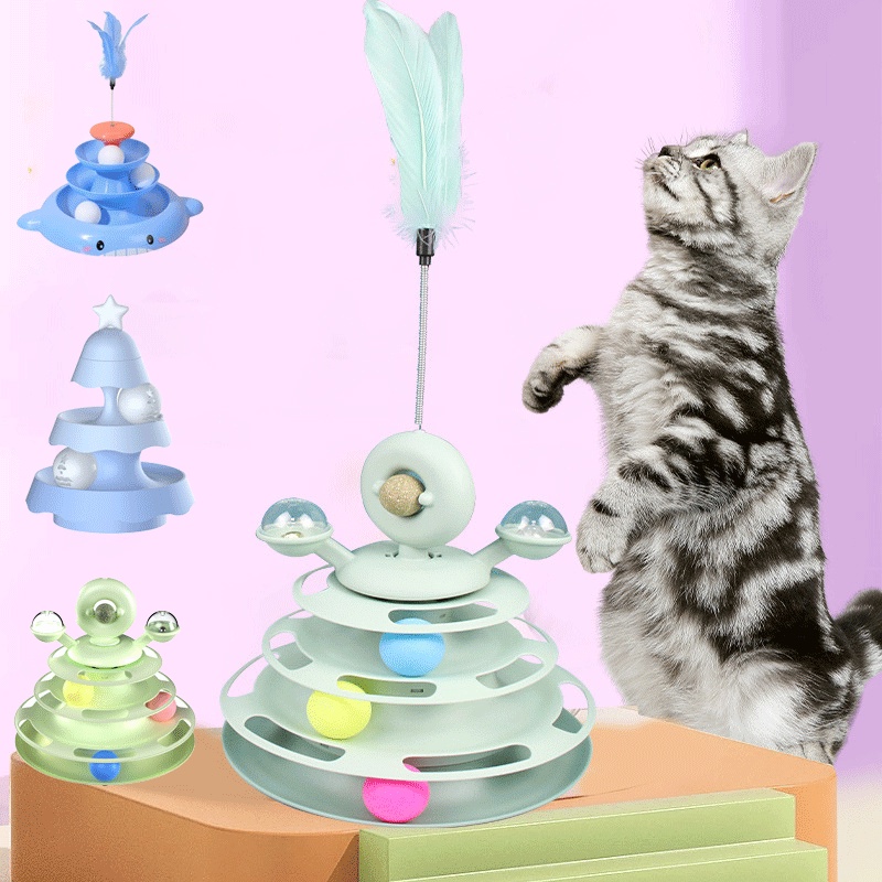 Jual Mainan Kucing / Mainan 4 Tingkat Bola Kucing Interaktif dan bola ...