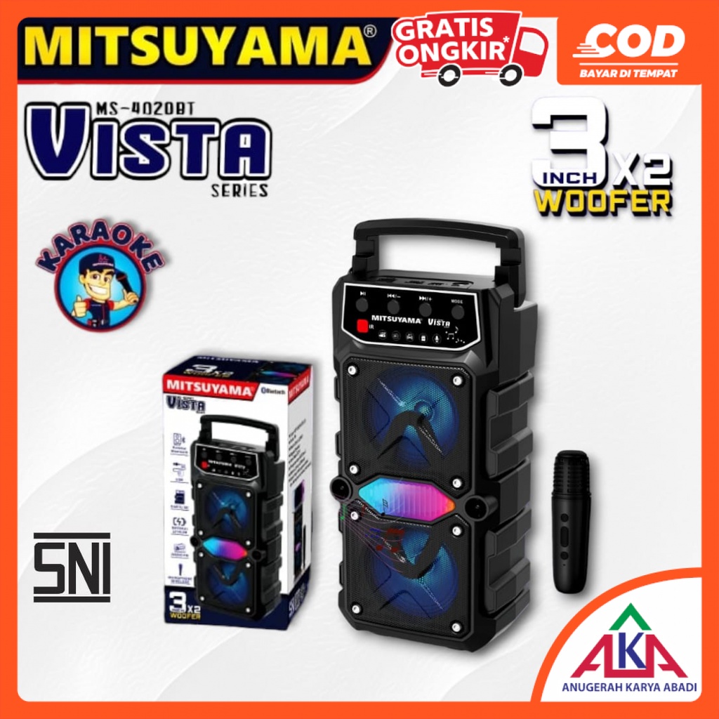 Jual Speaker Karaoke Mitsuyama MS-4020BT Vista Series Bluetooth Mic Portable | Shopee Indonesia
