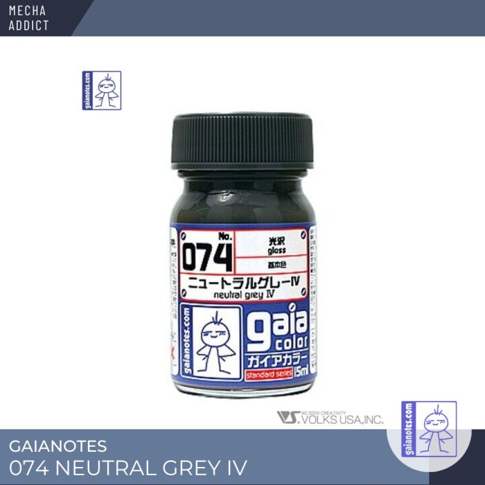 Jual GAIA NOTES Paint Color 074 Neutral Grey IV - Cat Gundam | Shopee ...