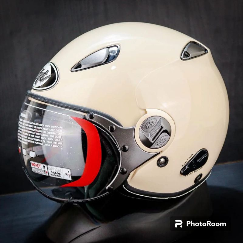 Jual HELM KYT ELSICO SOLID CREAM ORIGINAL 100% | Shopee Indonesia