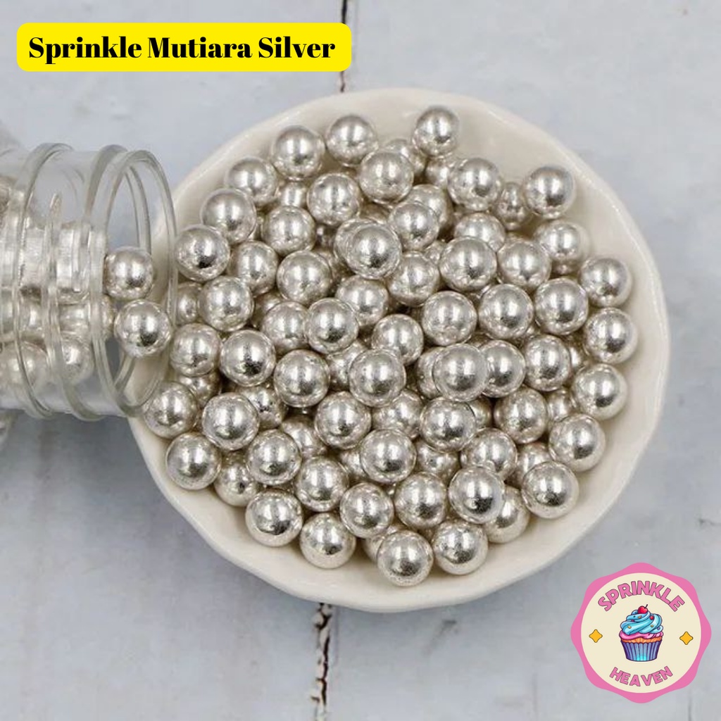 Jual Sprinkle Mutiara Silver Shimmer Trimit Sprinkles Hiasan Kue Cake ...