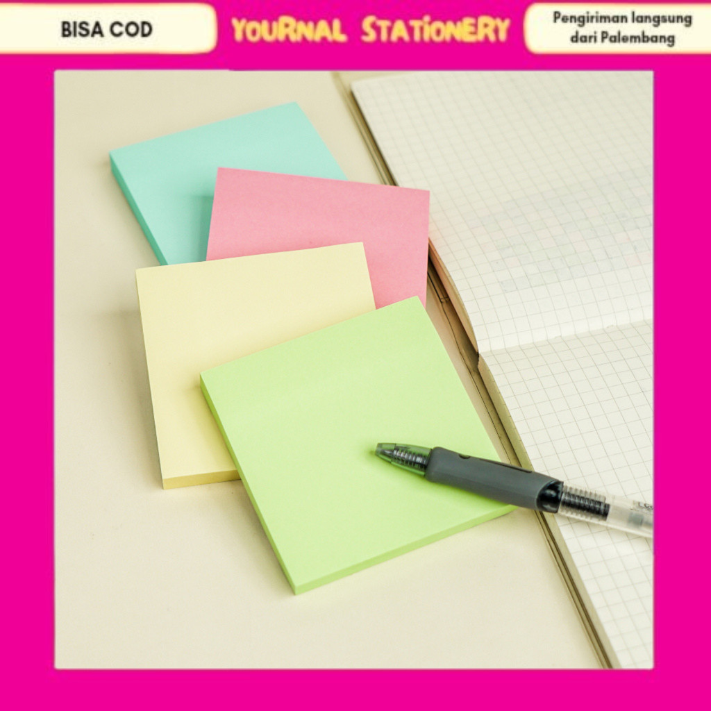 Jual Sticky Note Polos Memo Stick 100 Sheets Kertas Sticky Notes Tempel ...