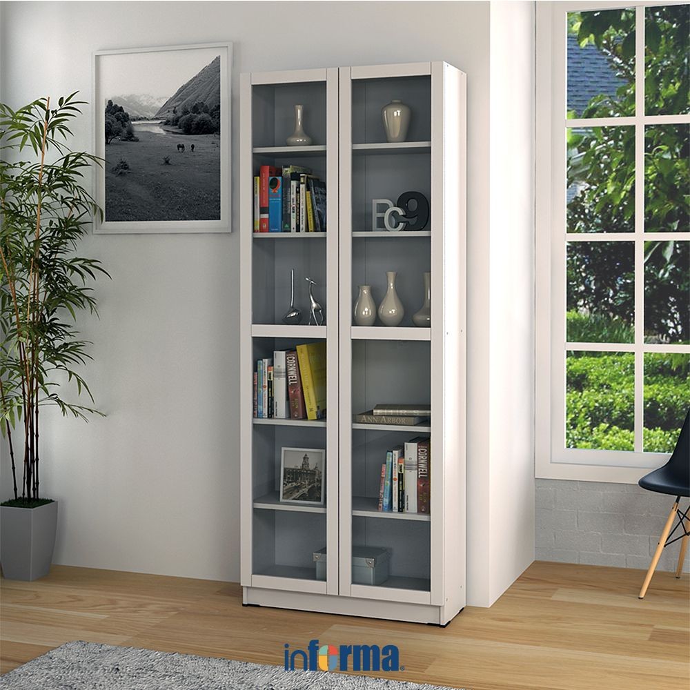 Jual Informa Pablo Rak Buku Kaca 6 Tingkat - Putih Bookshelf Books ...