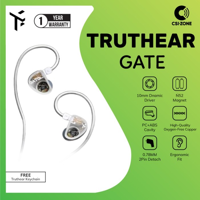 Jual TruthEar GATE 1DD Dynamic Driver In Ear Monitor Earphone - White ...