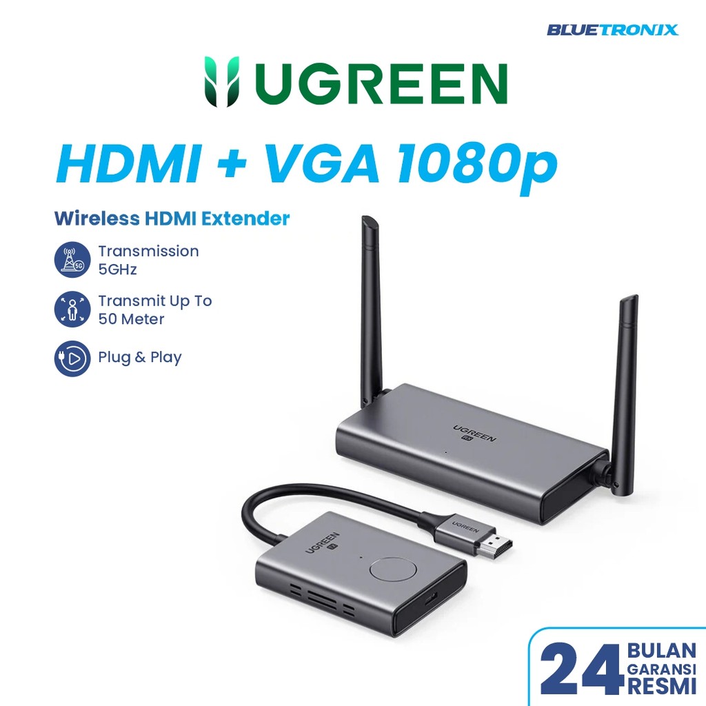 Jual UGREEN Wireless HDMI Extender Transmitter Receiver Audio Video 50M ...