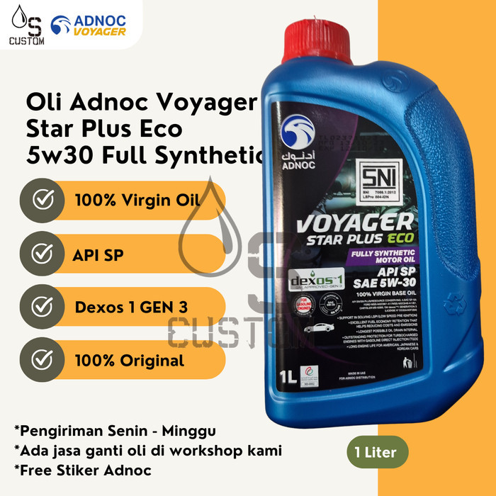 Jual Oli Adnoc Star Plus Eco 5w30 API SP Dexos 1 Gen 3 1L 1 Liter ...