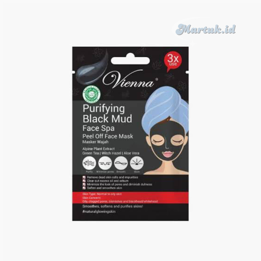 Jual VIENNA PEEL OFF MASK FACE SPA PURIFYING BLACK MUD - 15ML SACHET ...
