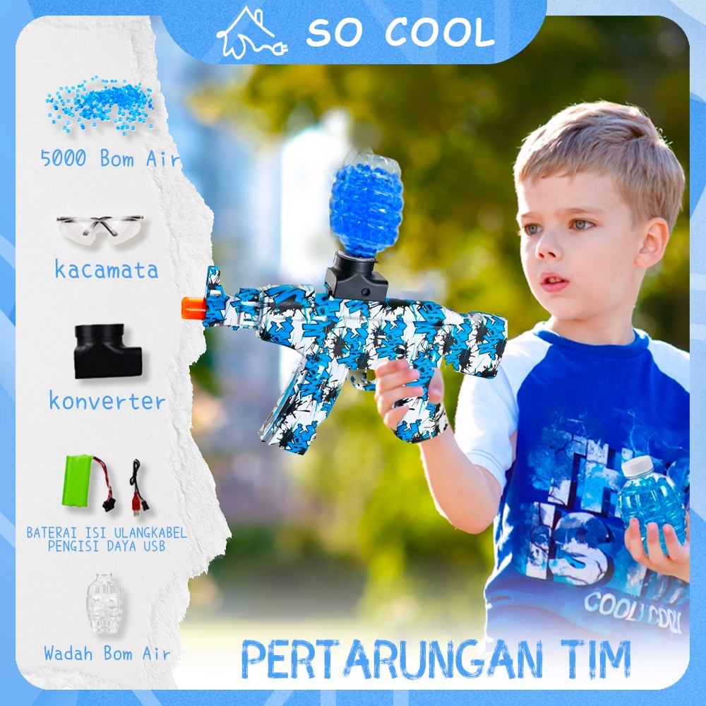 Jual Pistol Mainan Anak AK Baterai 7.4V / Mainan Peluru Gel Tembakan ...