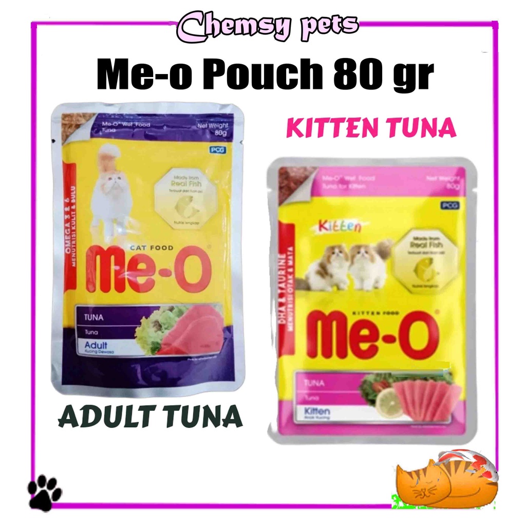 Jual Meo pouch Me-o sachet 80 gram Tuna adult kitten Makanan Kucing ...
