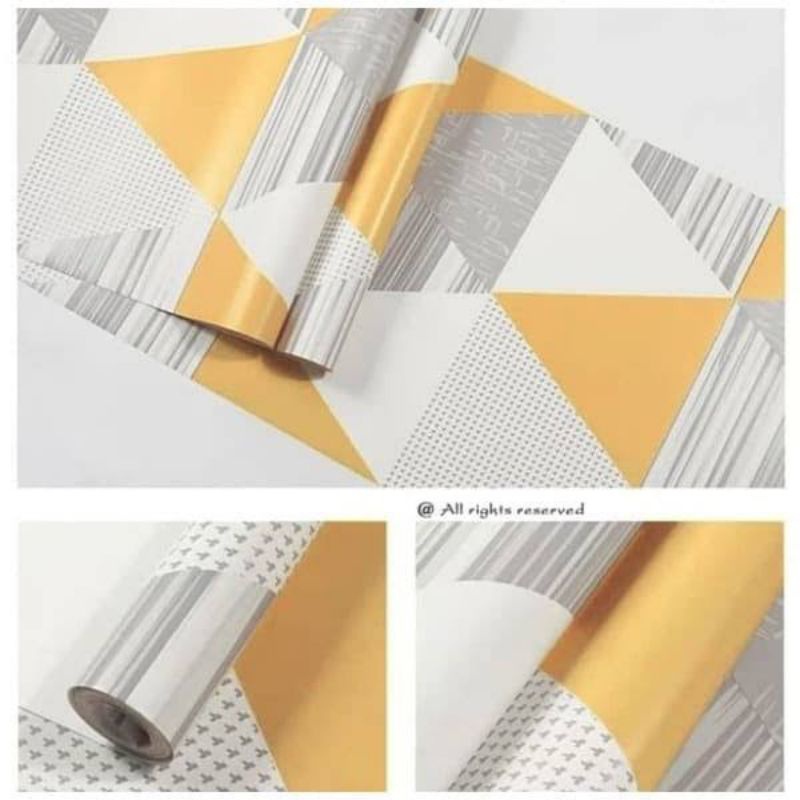 Jual Wallpaper Dinding Sticker Dinding Segitiga Kuning 3D Dekorasi ...