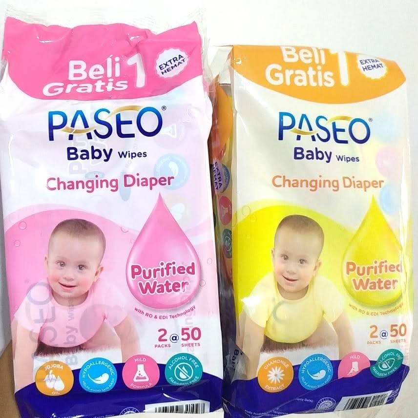 Jual BOP [BELI 1 GRATIS 1] TISSUE BASAH PASEO BABY WIPES CHANGING ...