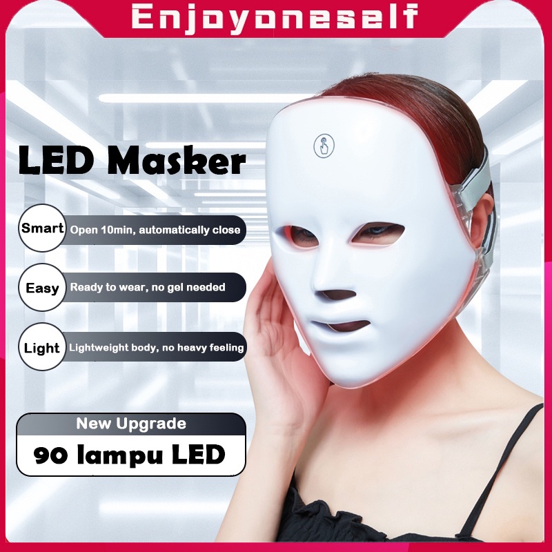 Jual Masker LED PDT Light Mask Photon Therapy Alat Perawatan Wajah Penggunaan Pengisian Daya 7 ...