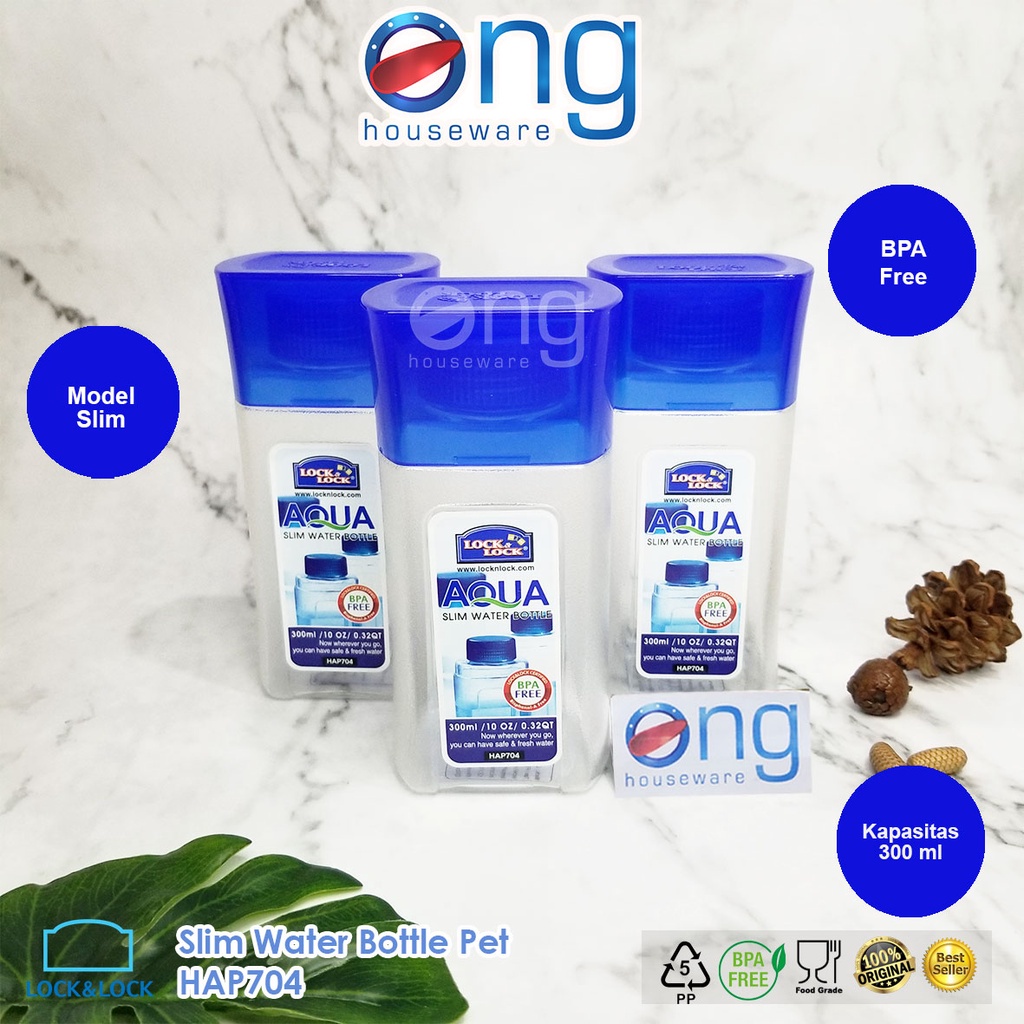 Jual Botol Air Minum Water Bottle Slim Pet 300ml Lock&Lock HAP704 HAP ...