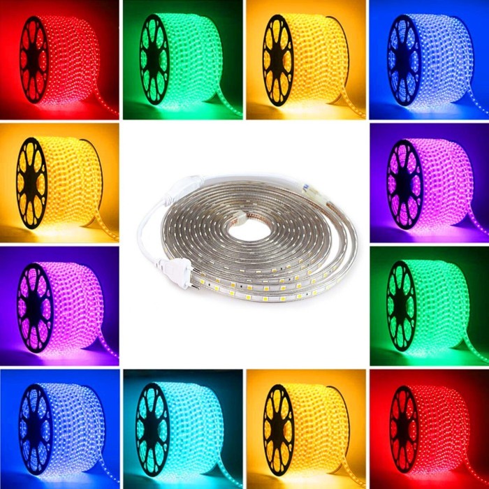Jual Led Strip Lampu Selang 5050 SMD 220V Harga Per Meter | Shopee ...