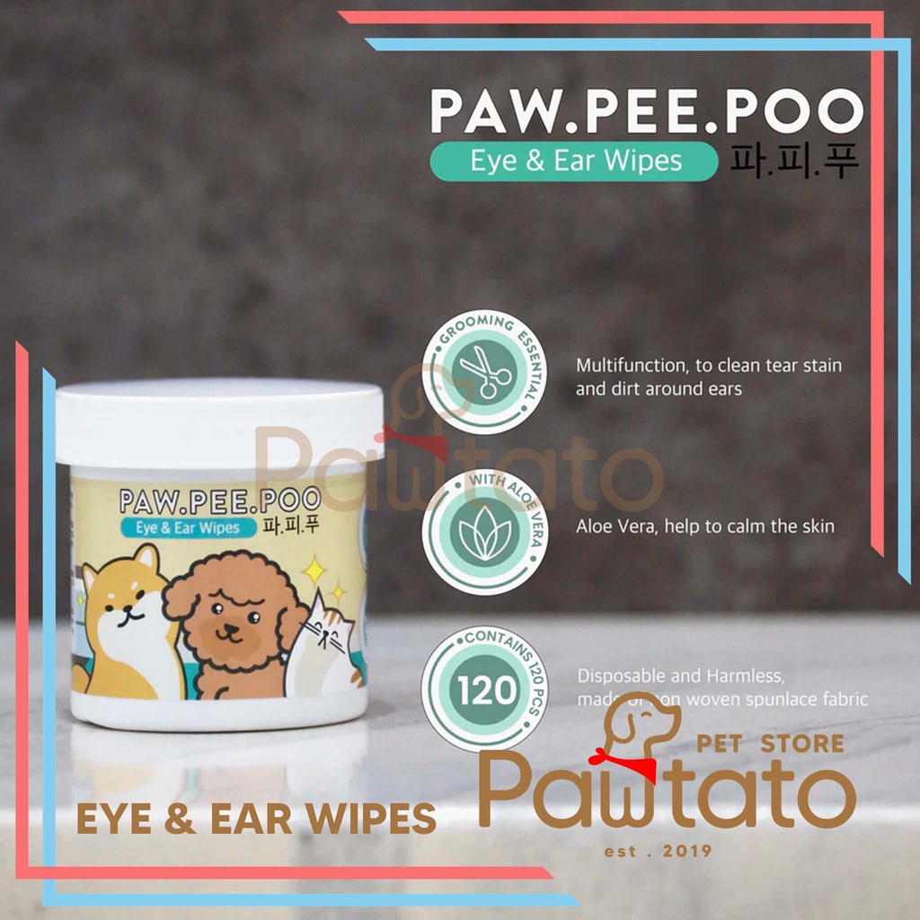 Jual Tisu Basah Anjing Paw Pee Poo Eye & Ear Wipes Lap Mata Telinga ...