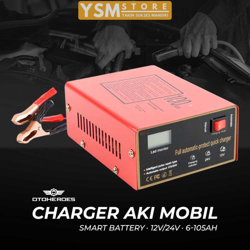 Jual Casan Accu Mobil Aki Mobil Smart Battery Charger 12V/24V 6-105AH ...
