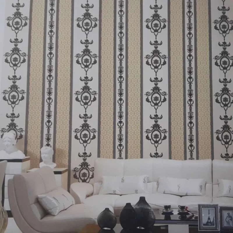 Jual Syakila - Wallpaper Dinding Batik Elegan Salur Krem 9m s/d 10m x ...