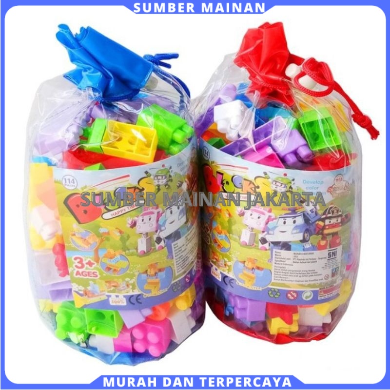 Jual Promo Blocks Susun Mainan Edukasi Anak Block Happy Time Isi 114 ...