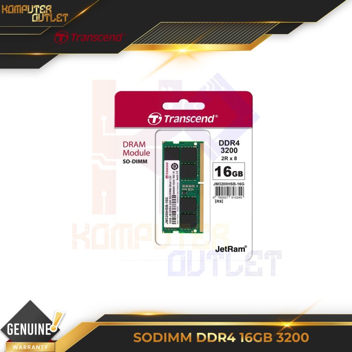 Jual Transcend RAM SODIMM 16GB JM DDR4 3200Mhz SO-DIMM JM3200HSB-16G ...