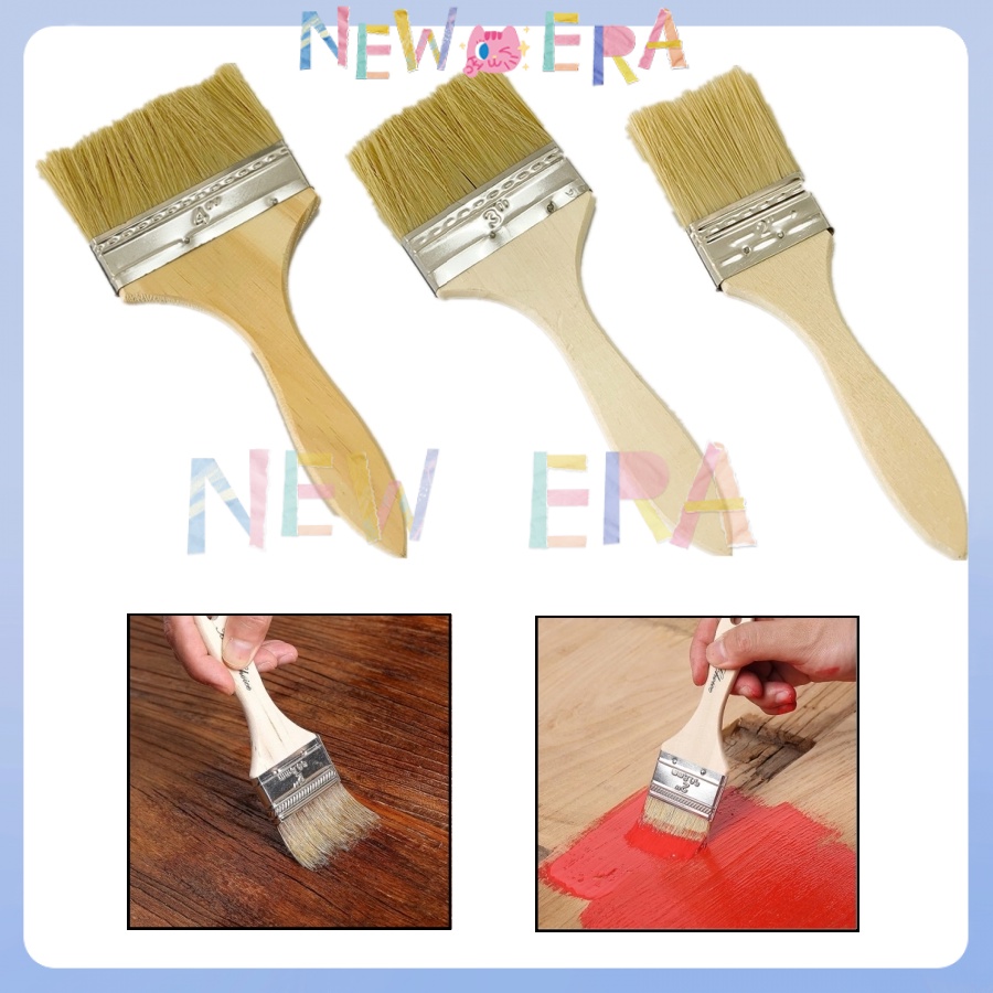Jual NewEra Kuas Cat Dinding Paint Brush Gagang Kayu Kuas Cat 2inch ...
