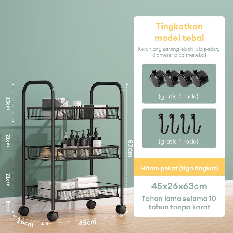 Jual Rak Troli Susun Rak Roda Rak Lantai Beroda Rak Ruang Tamu Rak ...