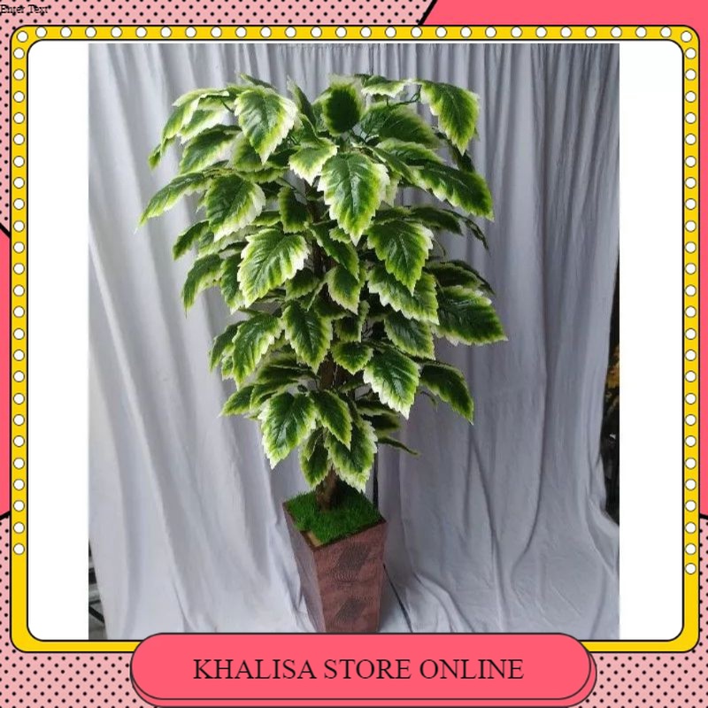 Jual Pohon hias gerigi daun besar artificial + pot / pohon sudut ruang ...