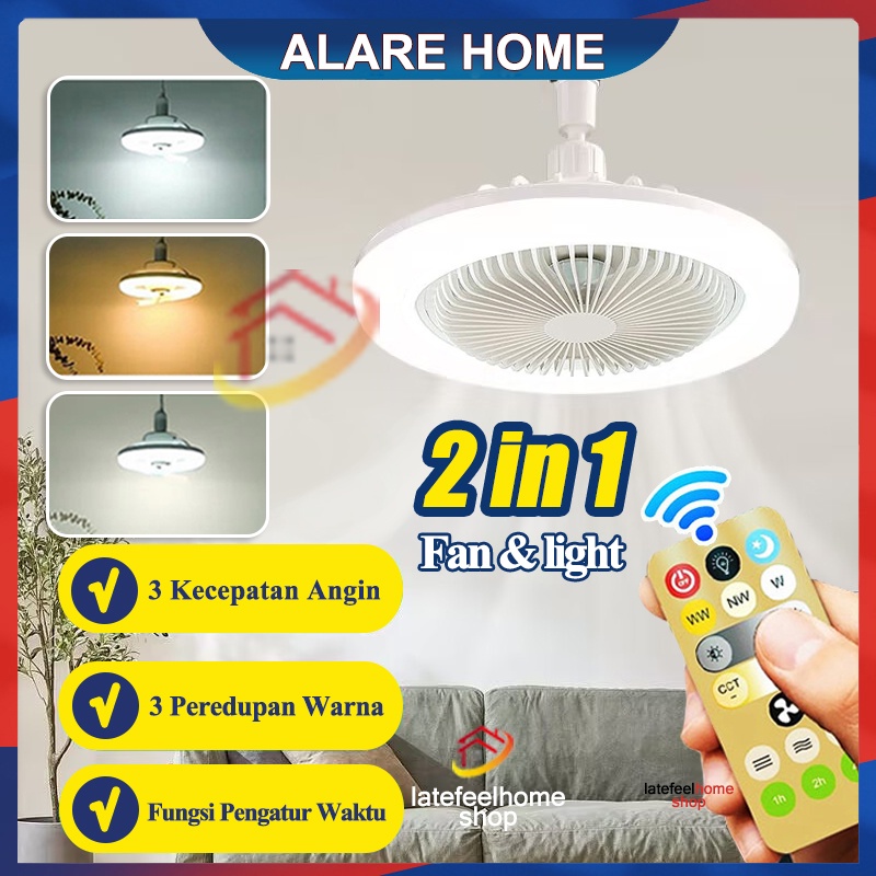 Jual Lampu Kipas Angin Remote 2in1 25W Kipas Angin Lampu Gantung 2 In 1 ...