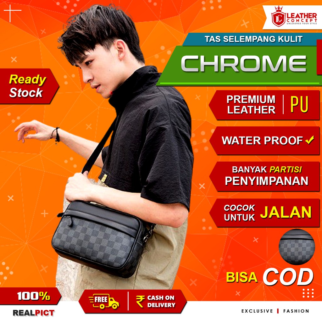 Jual Leather Concept Tas Selempang Pria Kulit Tas Kulit Pria Tas Pria Tas Jalan Chrome Shopee