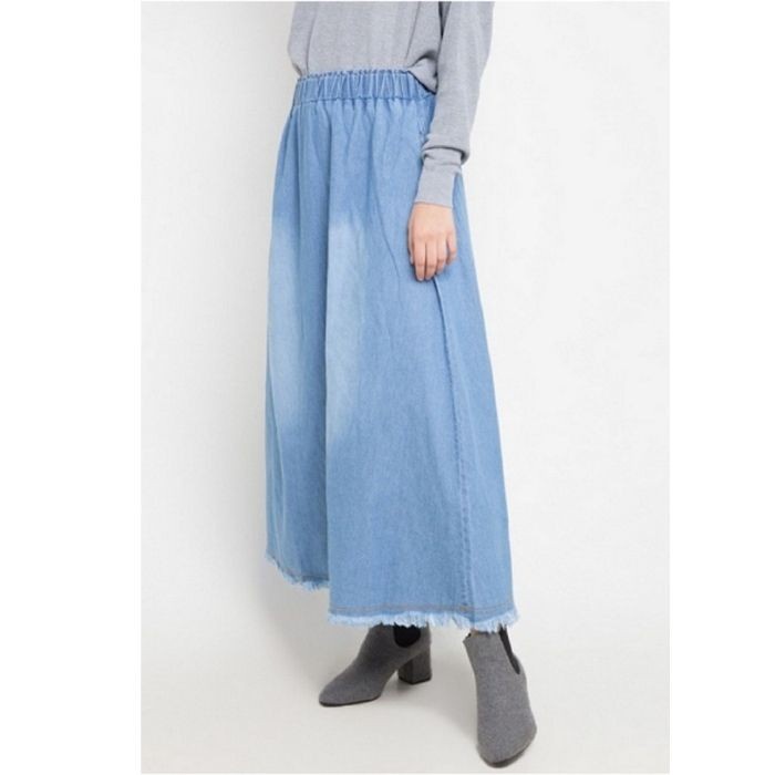 Jual best -ROK MUSLIM WANITA - ZAHRA SIGNATURE - Long Skirt Denim Raw ...