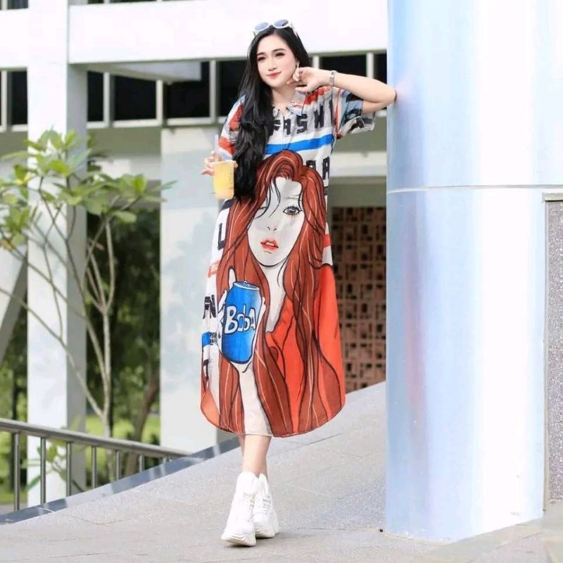 Jual Daster sofia/Daster boba ice viral/rayon premium tebal/busui kerah ...