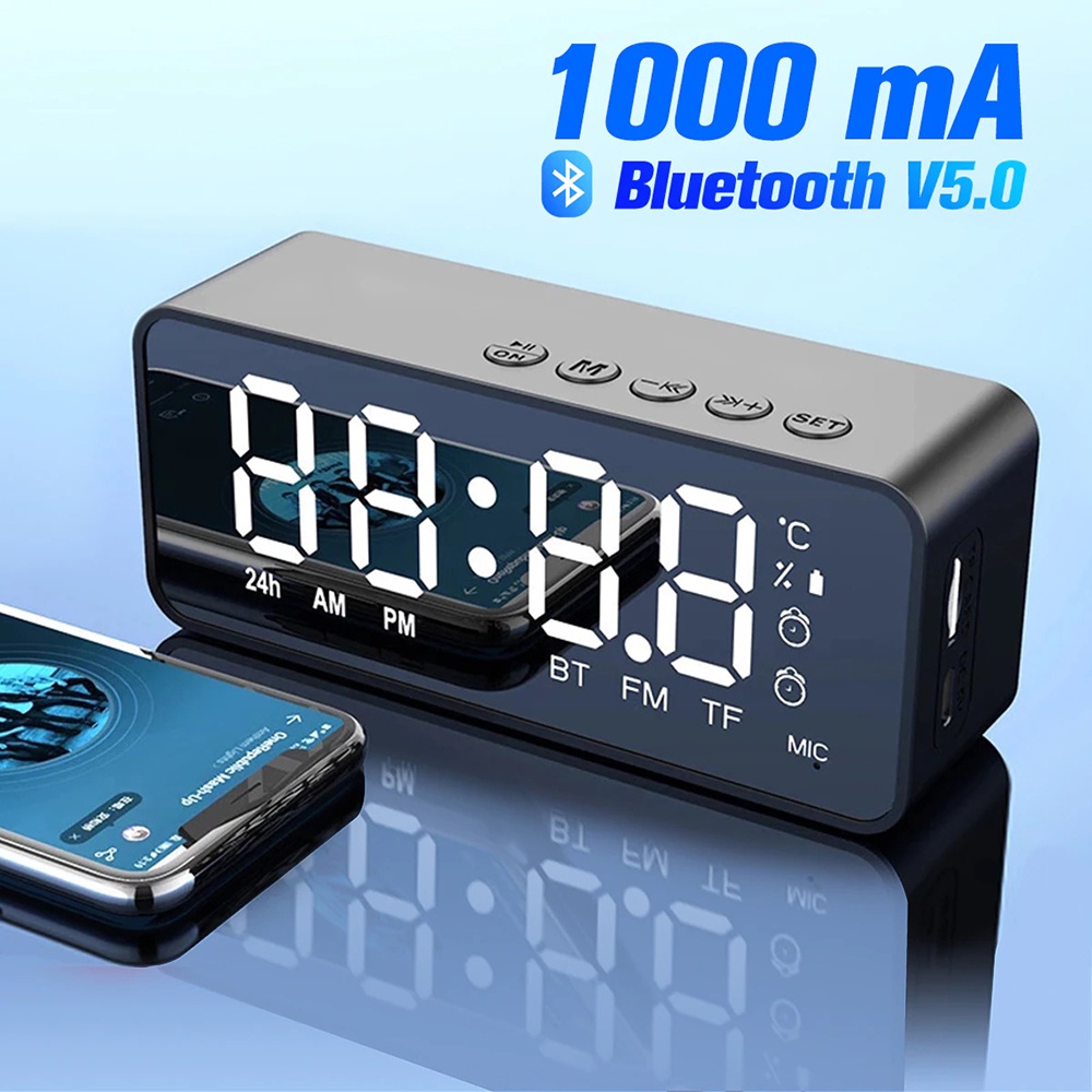 Jual Jam Alarm Clock dengan Bluetooth Active Speaker TF AUX FM - G50 ...
