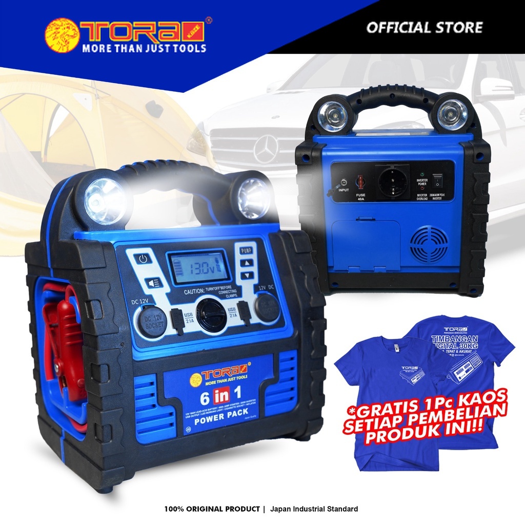 Jual TORA Power Pack 6 In 1 - Power Bank - Baterai Pack | Shopee Indonesia