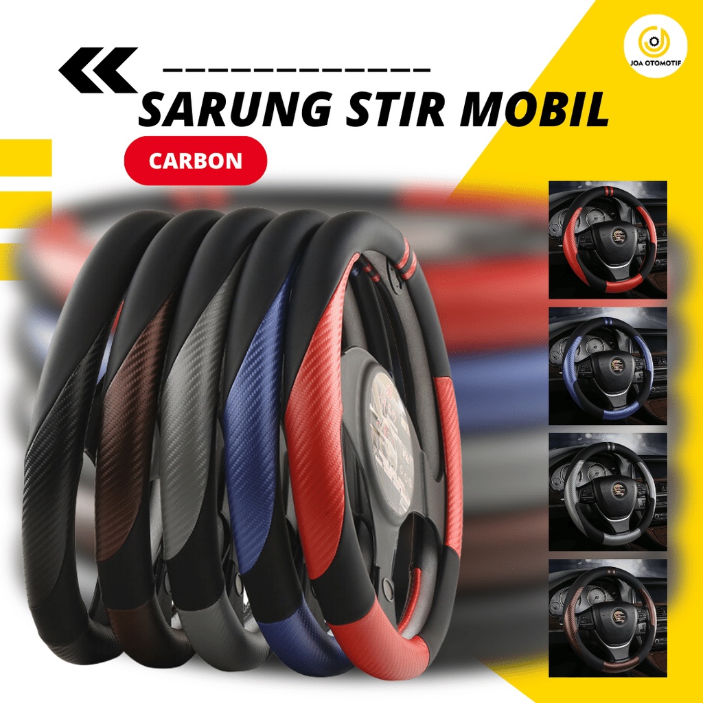 Jual Sarung Stir Mobil Kulit Desain Premium Motif Fiber Carbon Anti ...
