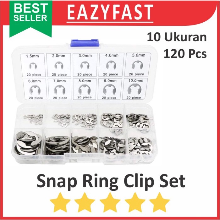 Jual Snap Ring Set Klip Spi E C Clip Circlip 120 Pcs Snapring Kit ...