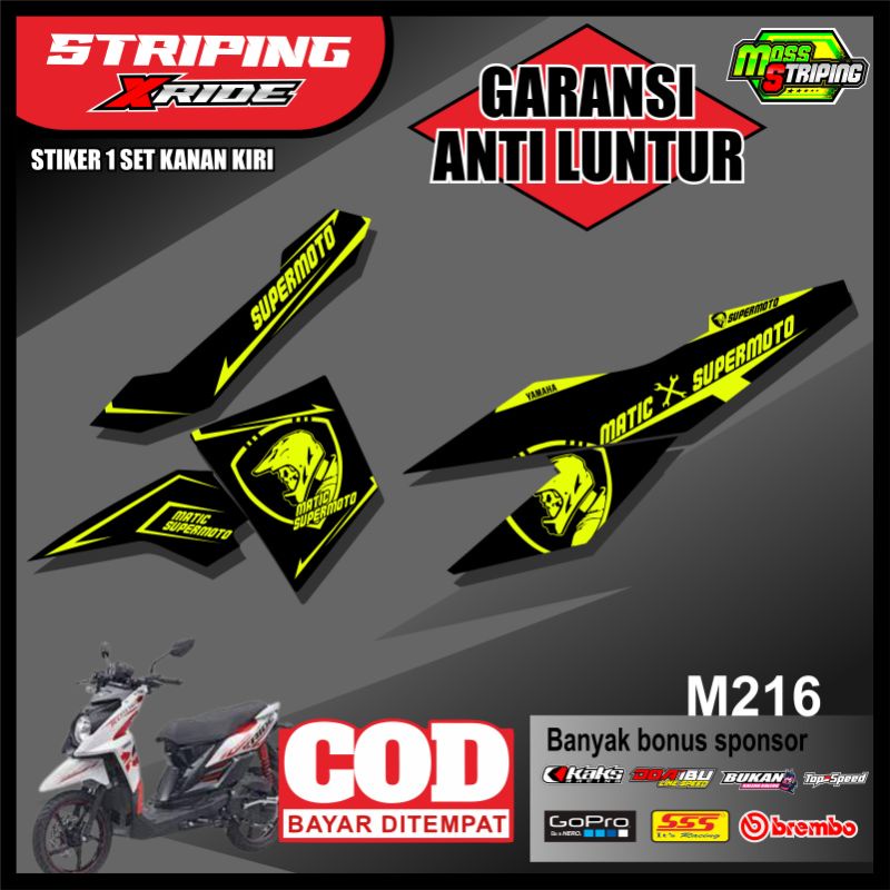 Jual Sticker Semi Full Striping Xride X ride X Ride 115 Gambar Helm ...