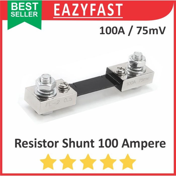 Jual Resistor R Shunt 100A 75mV Dual Volt DC Ampere Watt Current Meter ...