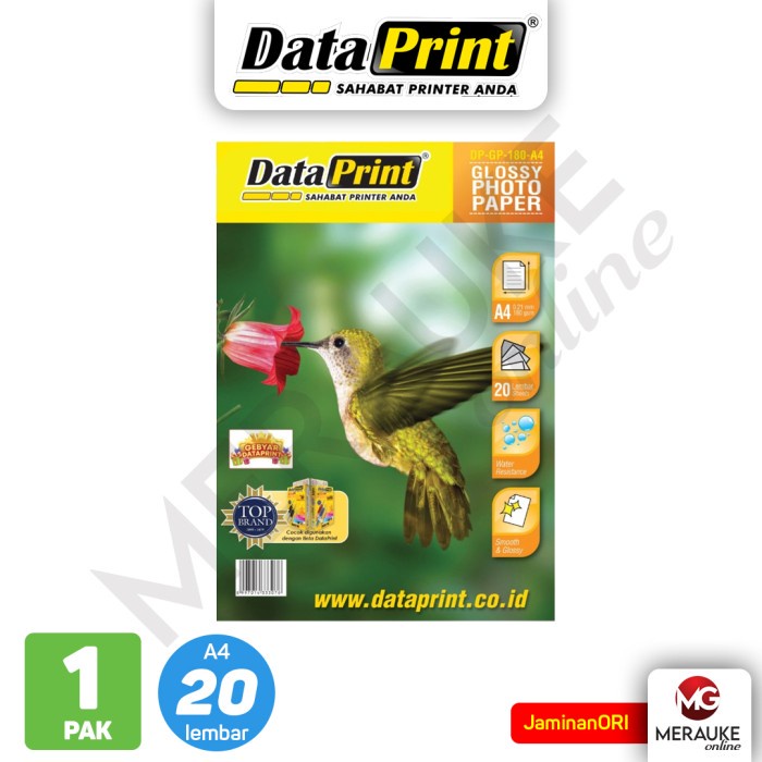 Jual Kertas Foto DataPrint Glossy A4 180gsm isi 20 Lembar | Shopee Indonesia