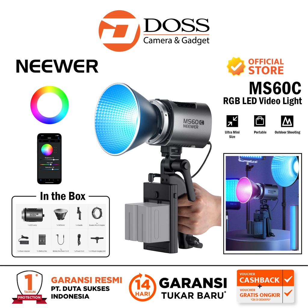 Jual Neewer MS60 Rgb Led Video Light With App Control Lighting Neewer ...