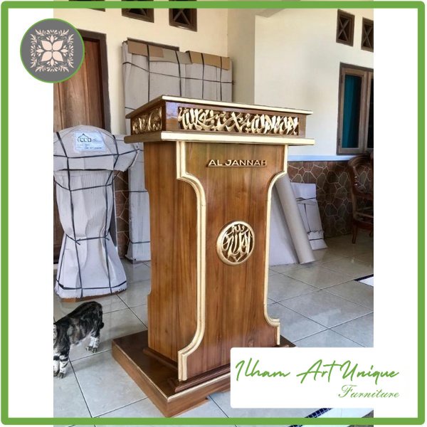Jual Best produk Ilham Art Podium Mimbar Minimalis Kaligrafi Jati ...