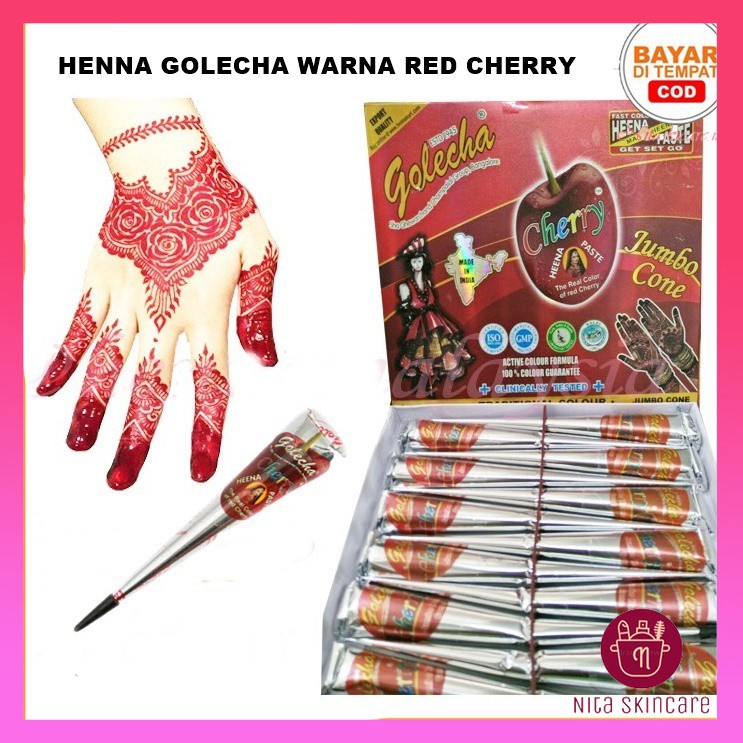 Jual Golecha Henna Cherry Red Warna Cherry Hennai | Shopee Indonesia