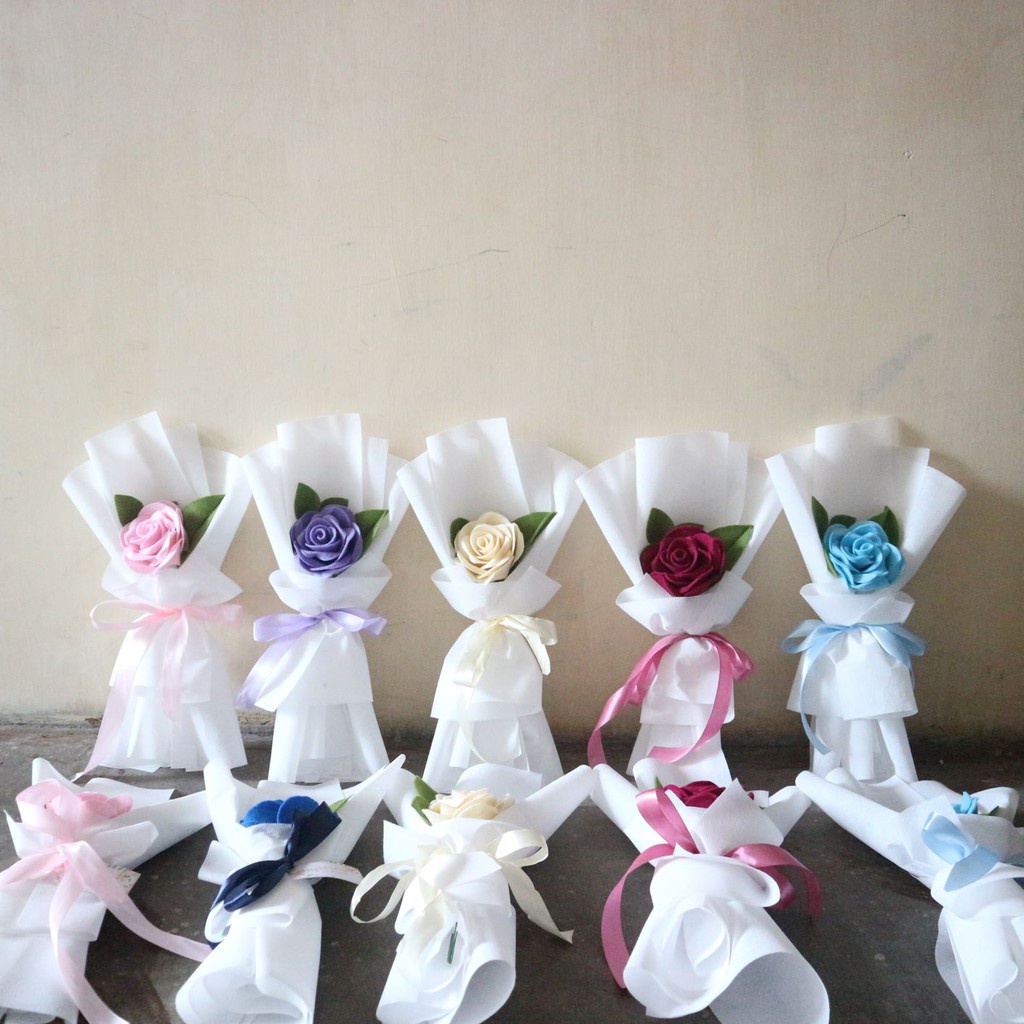 Jual [BUY1 GET1] Buket Bunga Flanel Single Rose / Hadiah wisuda ...