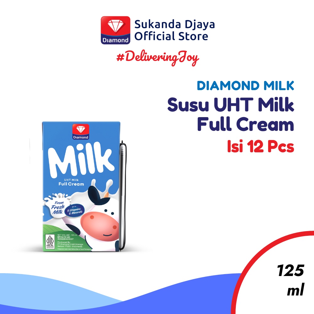 Jual Diamond Milk Susu UHT Full Cream 125 ML [Isi 12 Pcs] | Shopee Indonesia