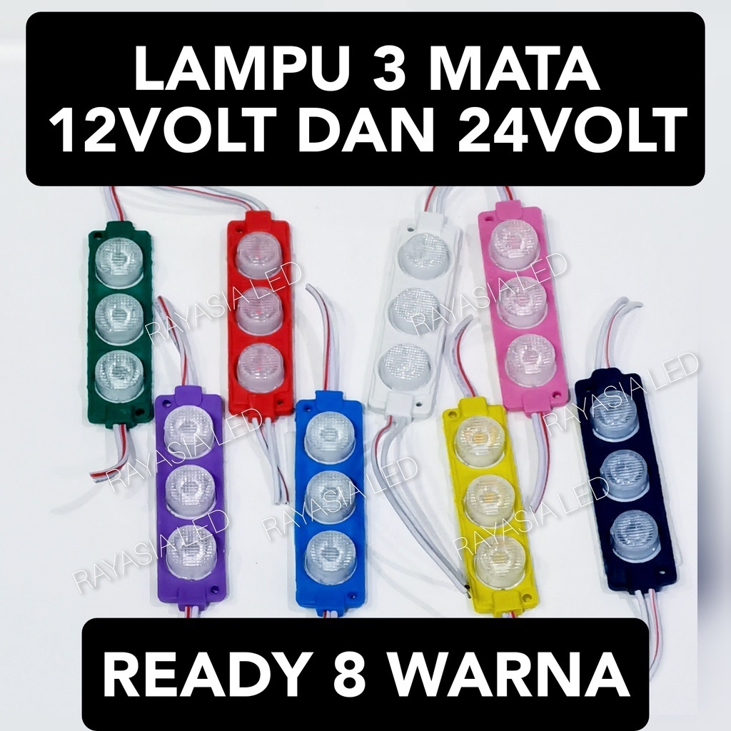 Jual LAMPU KOLONG 3 MATA TIMBUL BESAR MOTOR MOBIL TRUK 12 VOLT 24 VOLT NEON BOX VARIASI | Shopee ...