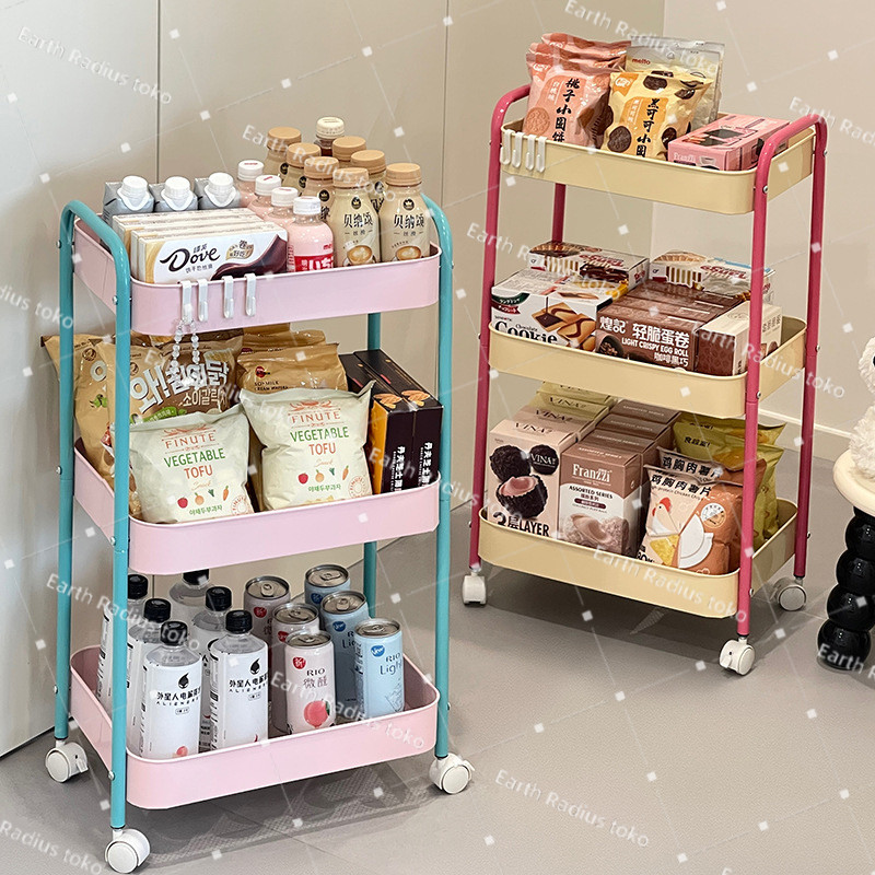 Jual Trolley Dengan Roda Rak Troli Besi Rak Susun Serbaguna Rak Kamar ...