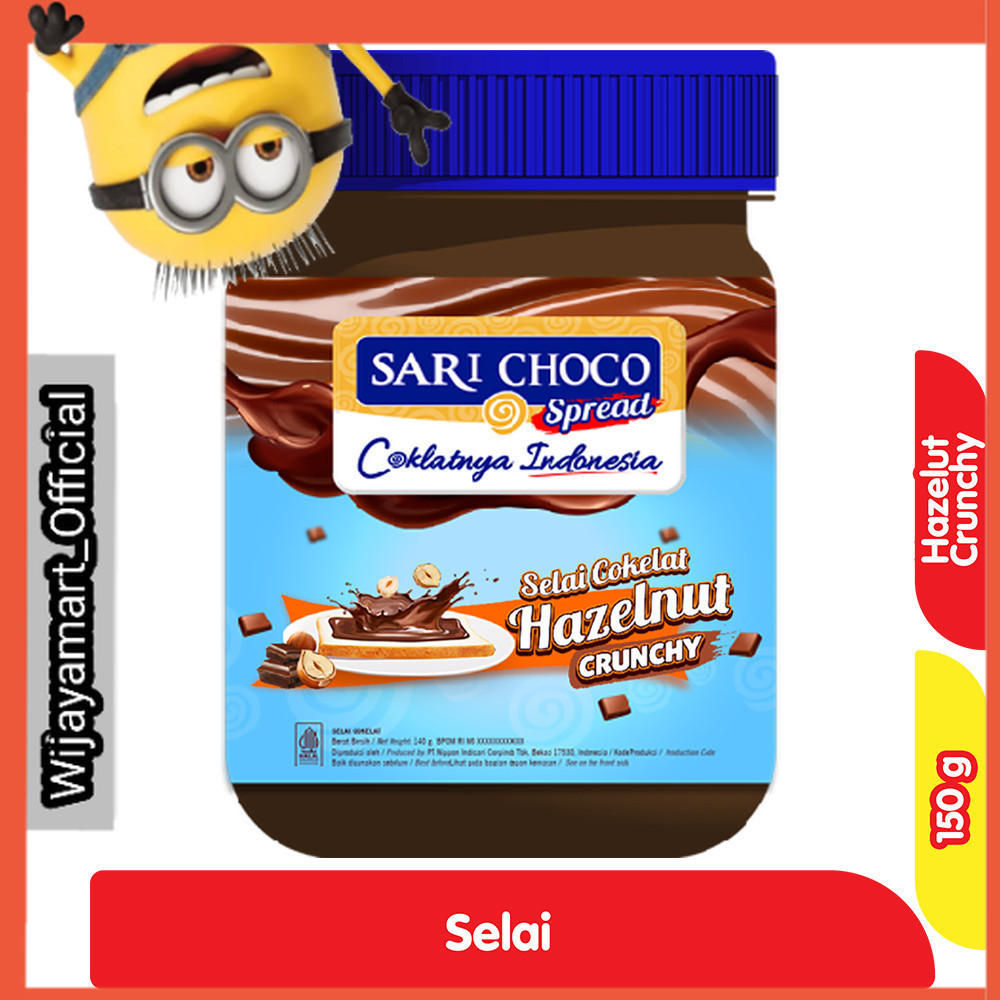 Jual Sari Choco Selai Cokelat Hazelnut Crunchy 150 g | Shopee Indonesia
