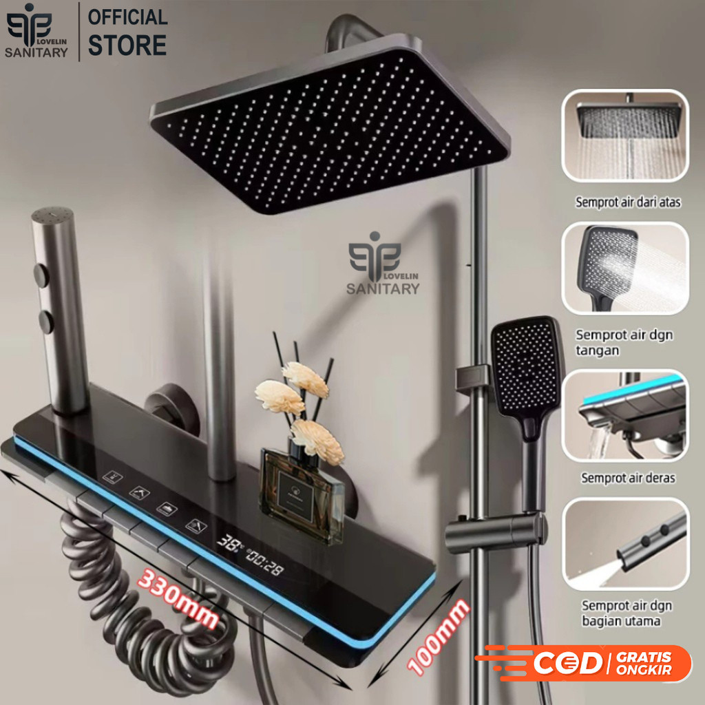 Jual LOVELIN Luxury Shower Led/Shower Digital/Shower Led Panas Dingin ...