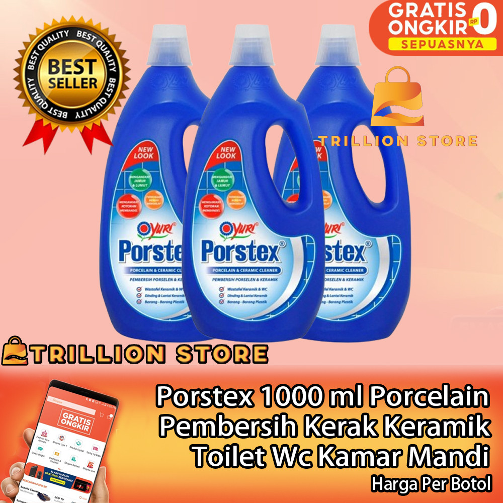 Jual Yuri Porstex Pembersih Keramik Kerak Lantai 1000 Ml Porcelain ...