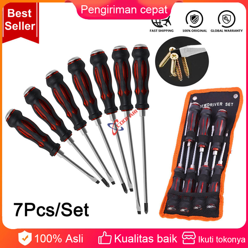 Jual 7Pcs Screwdriver Set With Magnetic obeng ketok dengan obeng ...