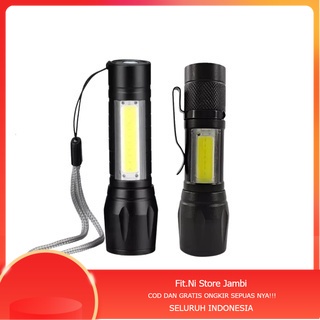 Jual Senter Mini XPE COB LED Zoom Super Terang Swat Police Light Rechargeable / Lampu ...